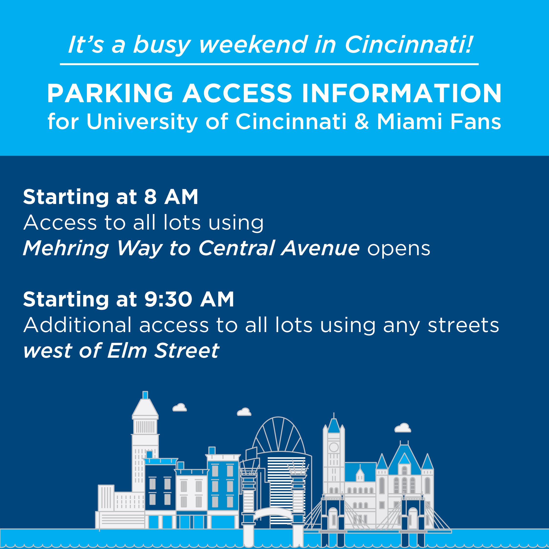 Parking Access for UC vs Miami Game 9/17 - City of Cincinnati